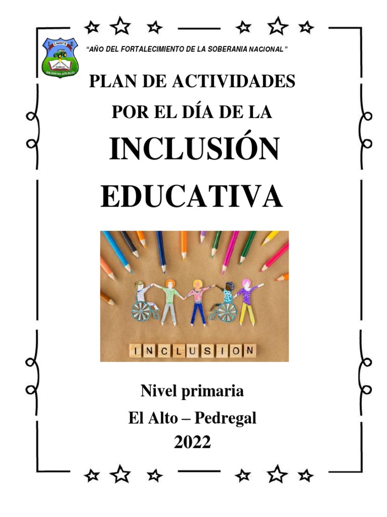 Plan de Actividades Por El Dia de La Educacion Inclusiva 2022 | Descargar gratis PDF | Inclusión ...