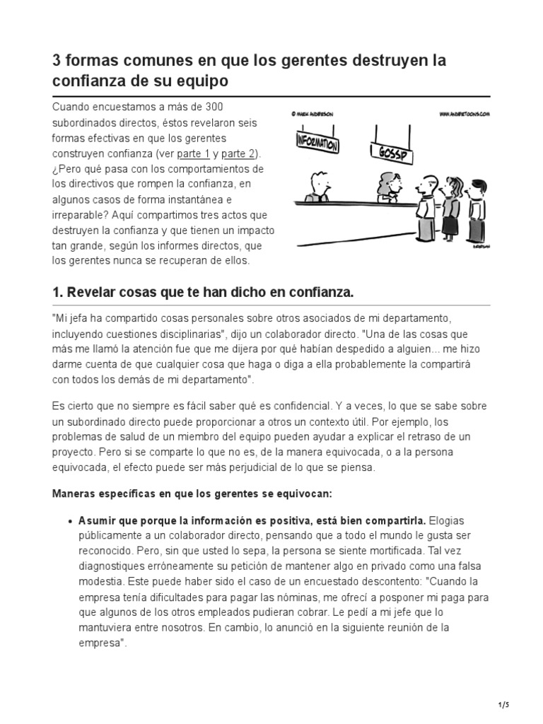 Cómo los gerentes rompen la confianza | PDF | Comportamiento | Moralidad