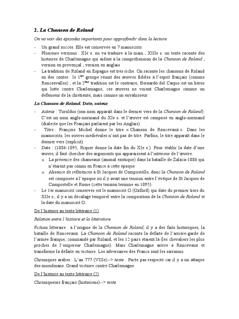 Analyse de La Chanson de Roland | PDF | Charlemagne