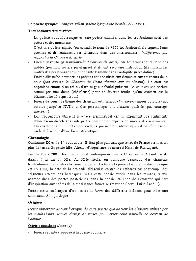 Origines de la poésie lyrique médiévale | PDF | Ballade | Poésie