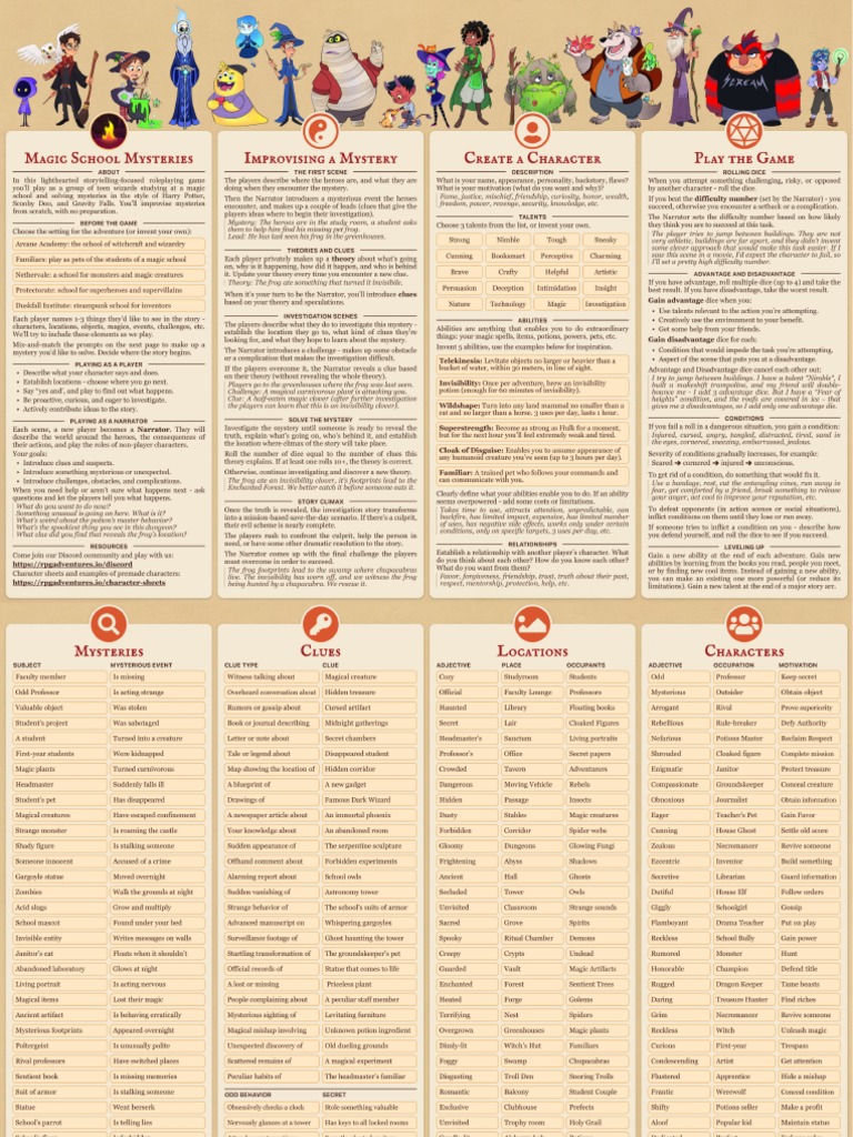 Magic School Mysteries - Mystery RPG | PDF