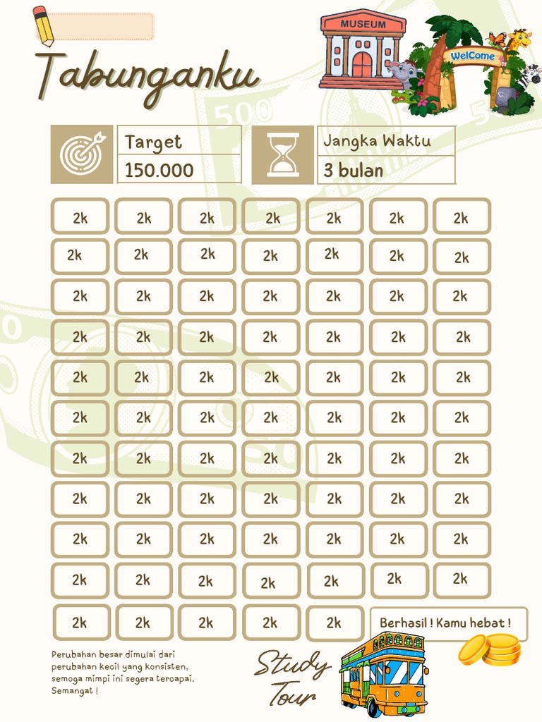 Hijau Tabungan Target Bulanan Keren | PDF