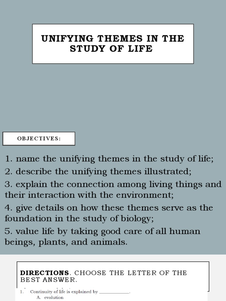 Unifying Themes in The Study of Life | PDF