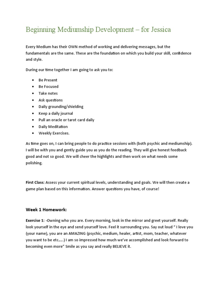 Beginning Mediumship - Class | PDF | Meditation | Mindfulness