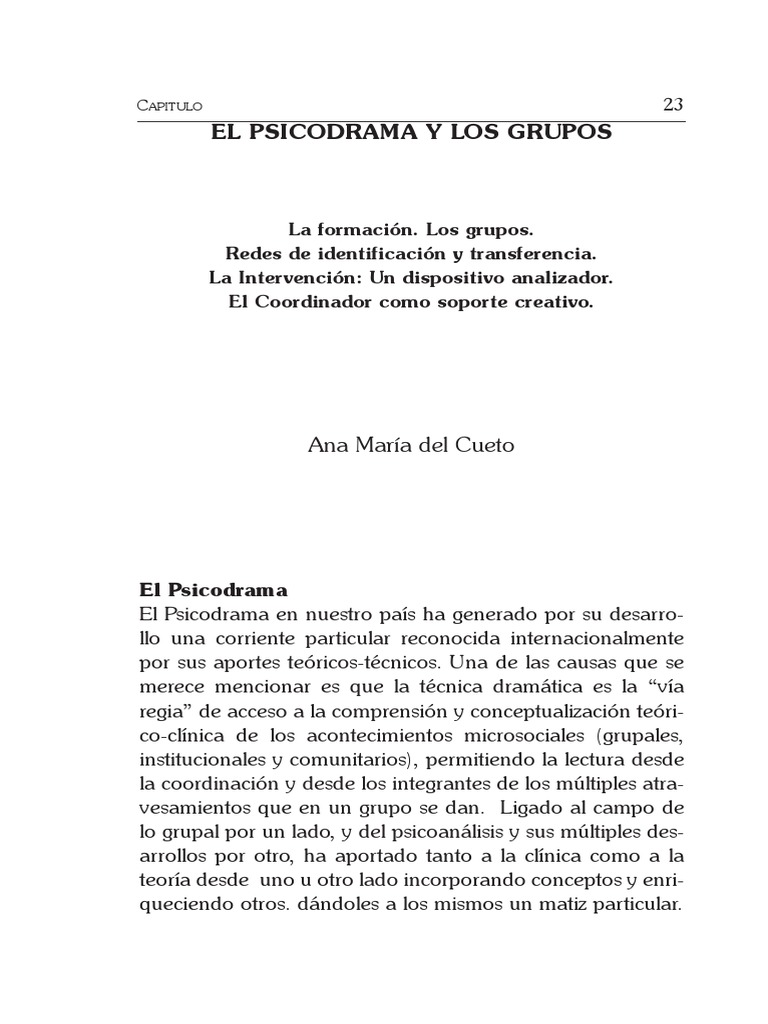 Psicodrama. AM Del Cueto. Diagrama y Grupos | PDF | Jacques Lacan ...