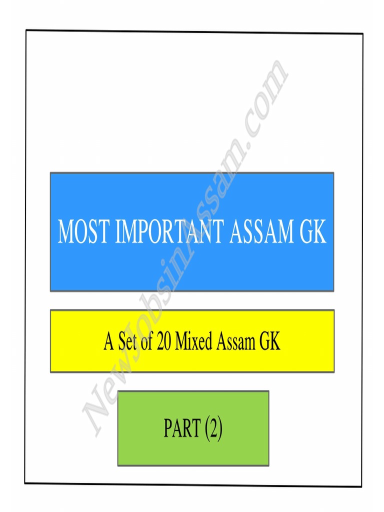 Assam GK PDF Part 2 | Download Free PDF | South Asia Assam GK PDF Part 2 | Download Free PDF | South Asia