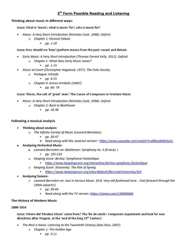5th Form Wider Reading PDF Performing Arts Entertainment