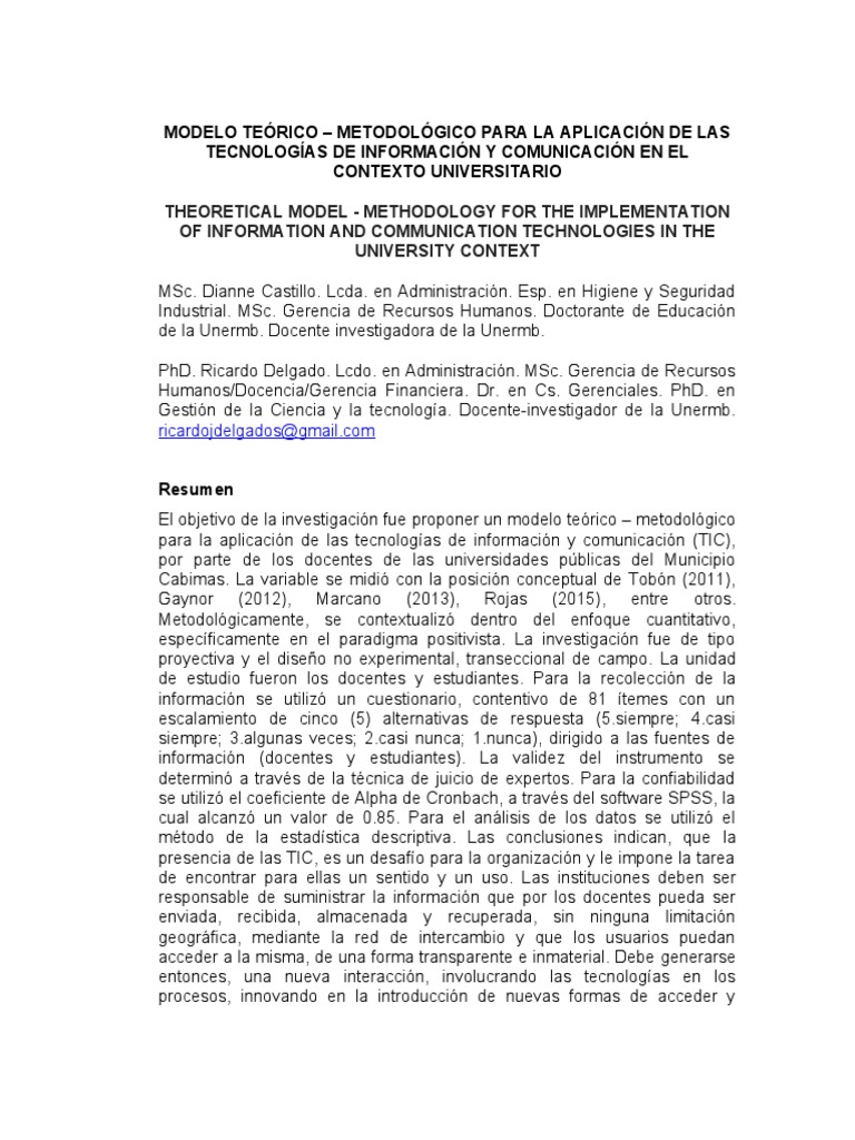 Artículo Aplicación de La Tic. Lcda. Dianne Castillo | PDF | Informática