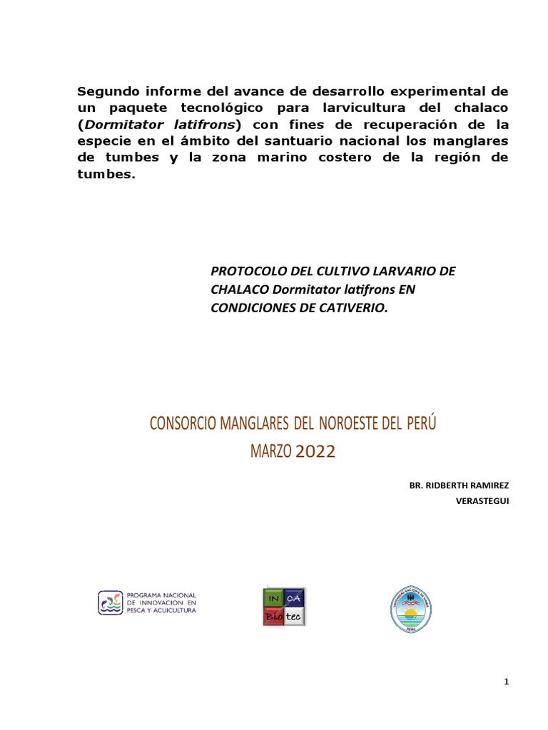 Protocolo de Reproduccion de Chalaco | PDF | Agua | Pescado