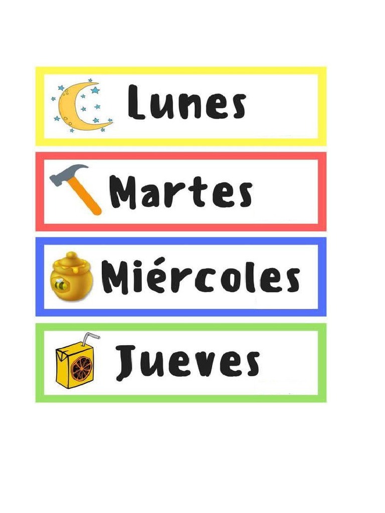 Dias de La Semana para Imprimir | PDF