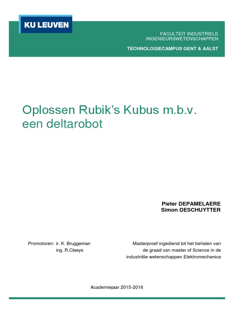 Solving A 3x3 Rubik's Cube With A Flexpicker / Delta Robot | PDF