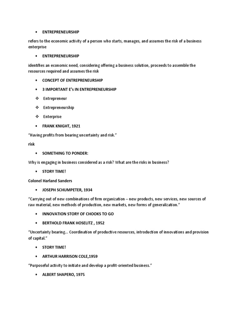 Entrep Chap1 Summary | PDF | Entrepreneurship | Risk