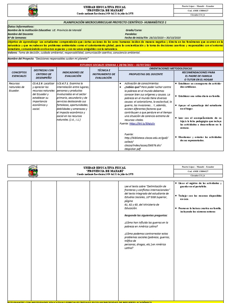 Micro Planificacion | PDF