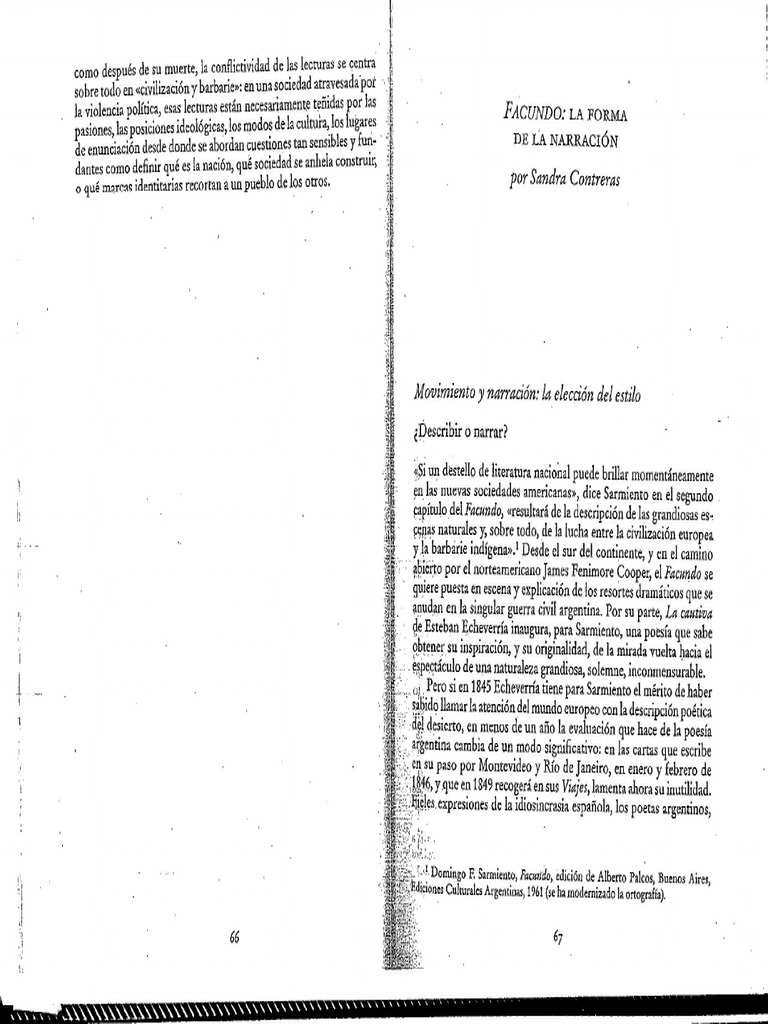 Facundo. La Forma de La Narración. | PDF