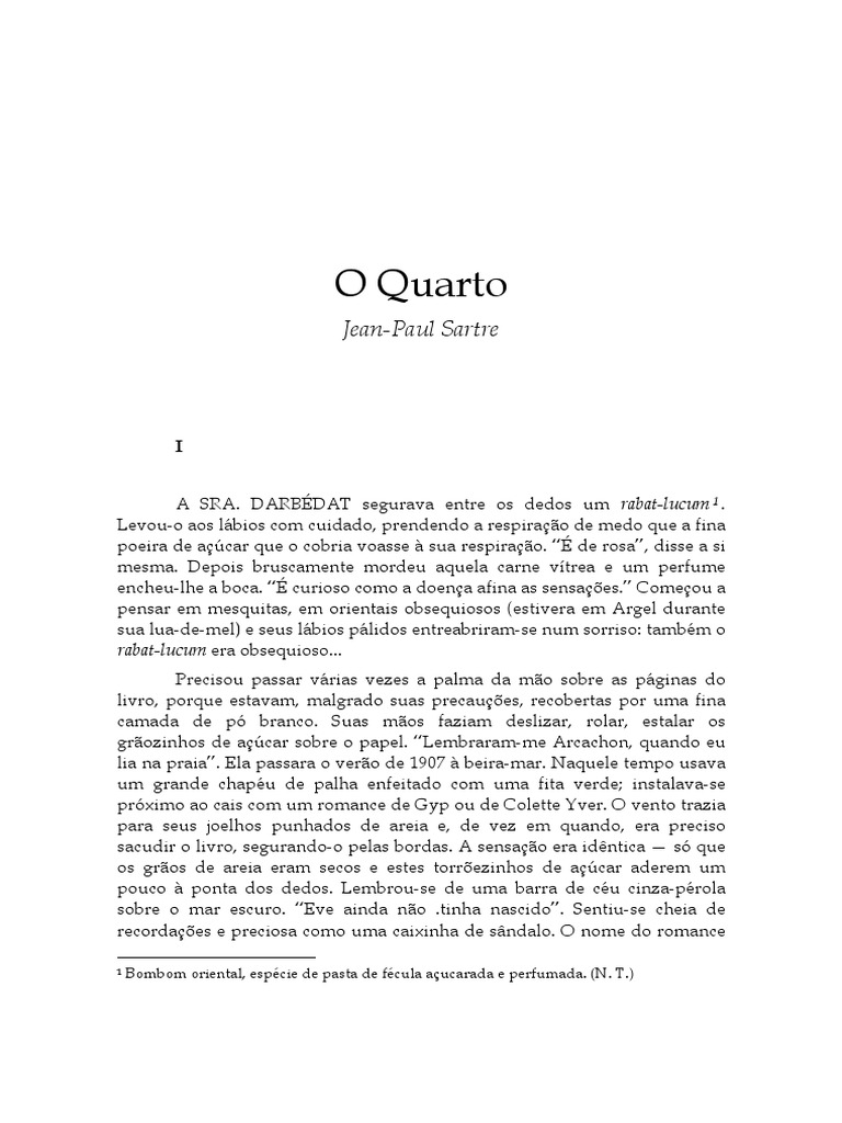 Jean-Paul Sartre - o Quarto | PDF