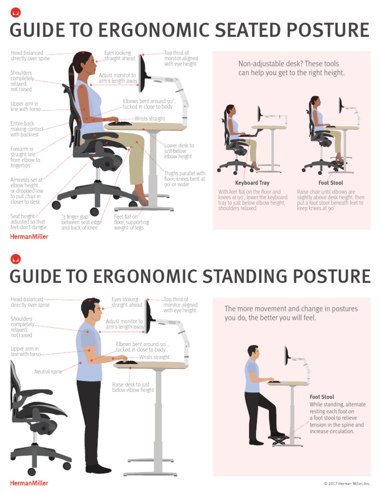 Herman Miller Computer Workstation Posture Guide | PDF