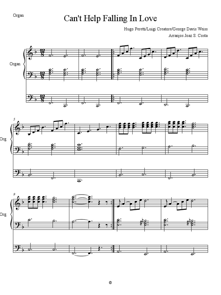Can't Help Falling - Organ | PDF