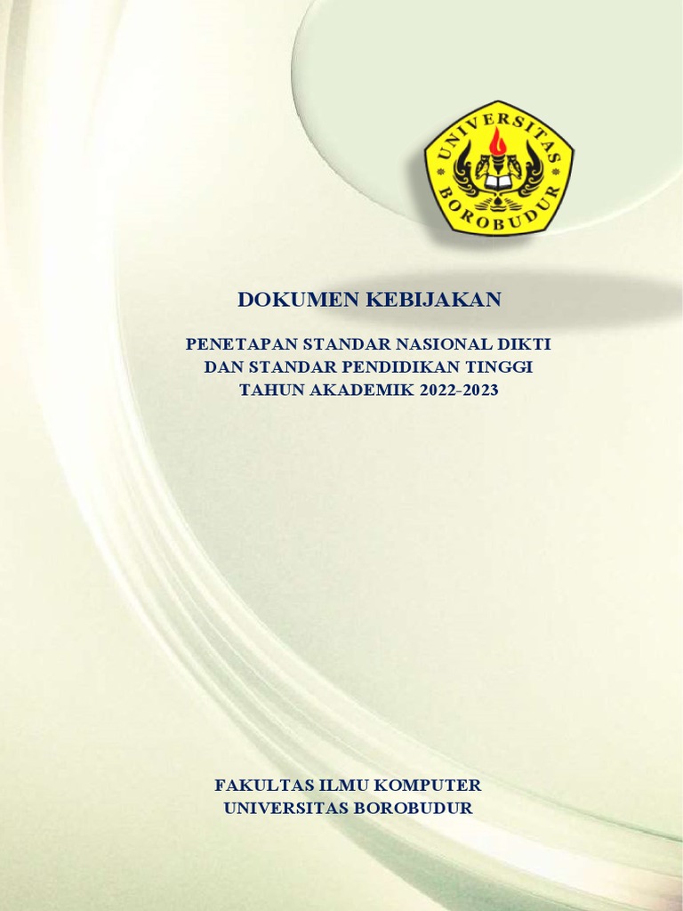Kebijakan Standar SN DIKTI Dan DIKTI 2022 2023 | PDF