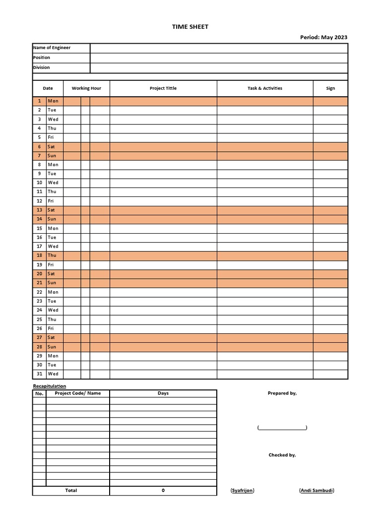 5-May'2023 - Time Sheet | PDF