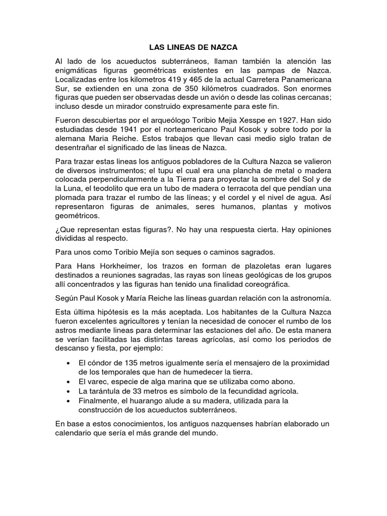 Las Lineas de Nazca | PDF