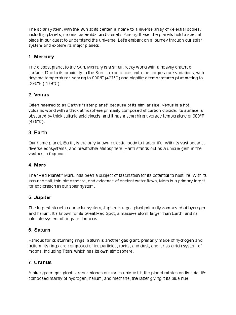 Our Solar System | PDF | Planets | Solar System