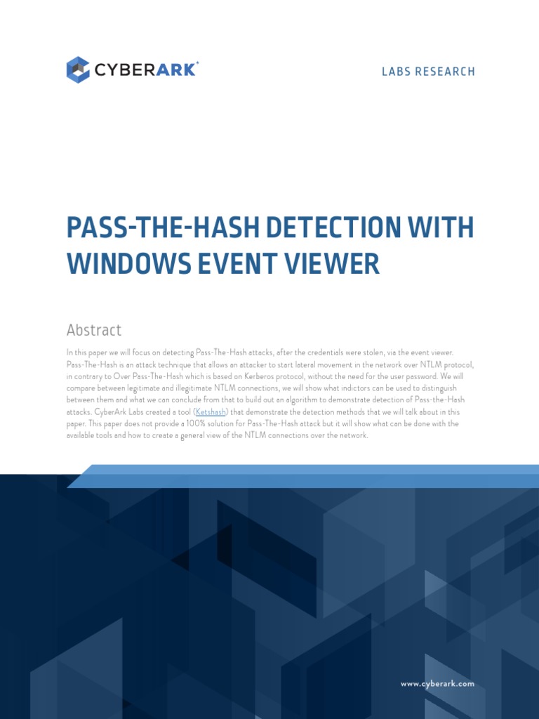 Pass The Hash Detection With Windows Event Viewer PDF 1690757914 | PDF | Microsoft Windows ...