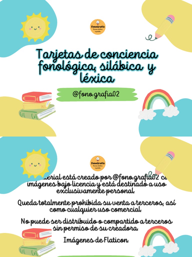 Tarjetas de Conciencia Léxica y Fonológica | PDF