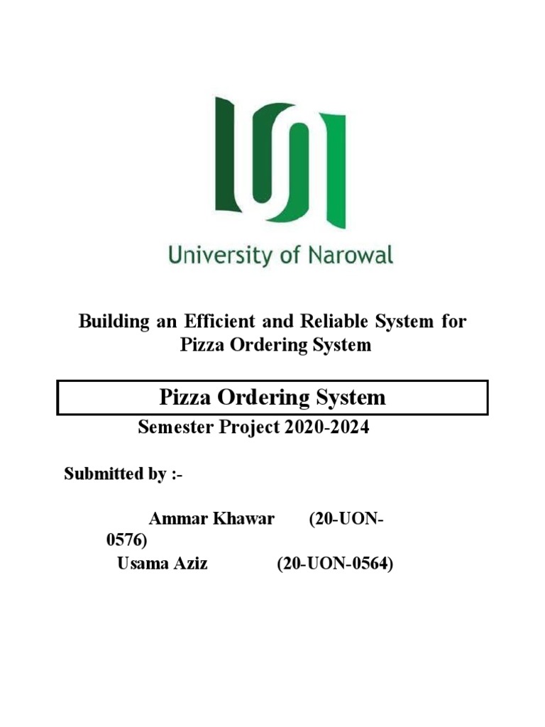 Building An Efficient and Reliable System For Pizza Ordering System | PDF | Mobile App | Databases