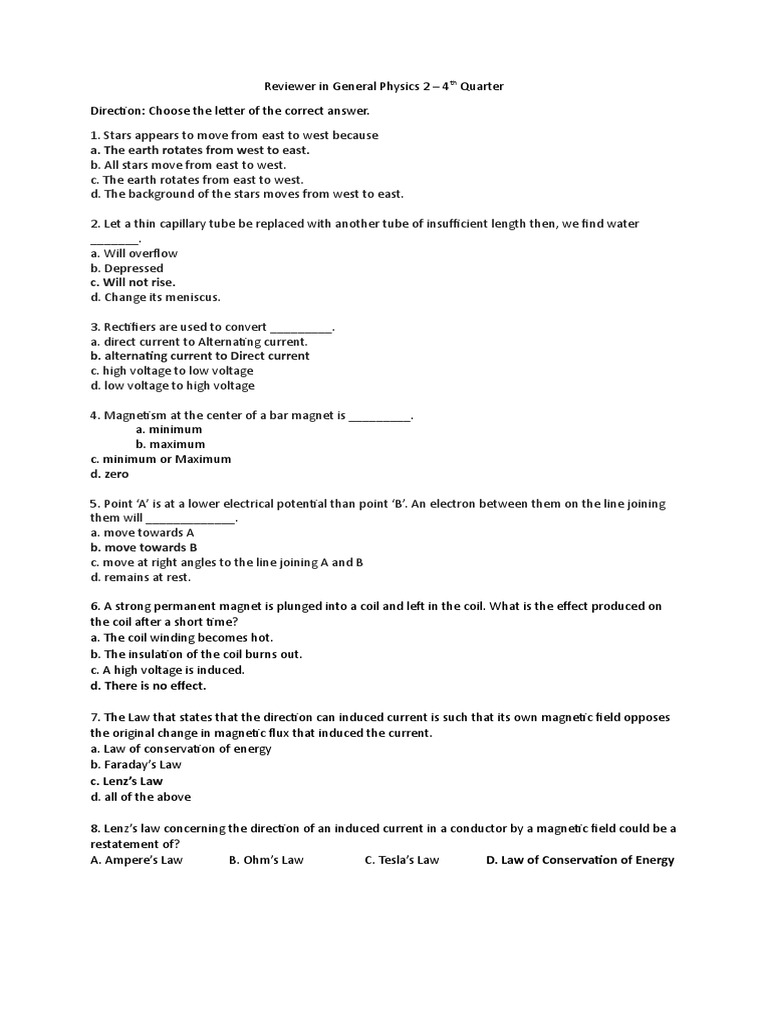 Reviewer-in-General-Physics-2 (JJJJ | PDF