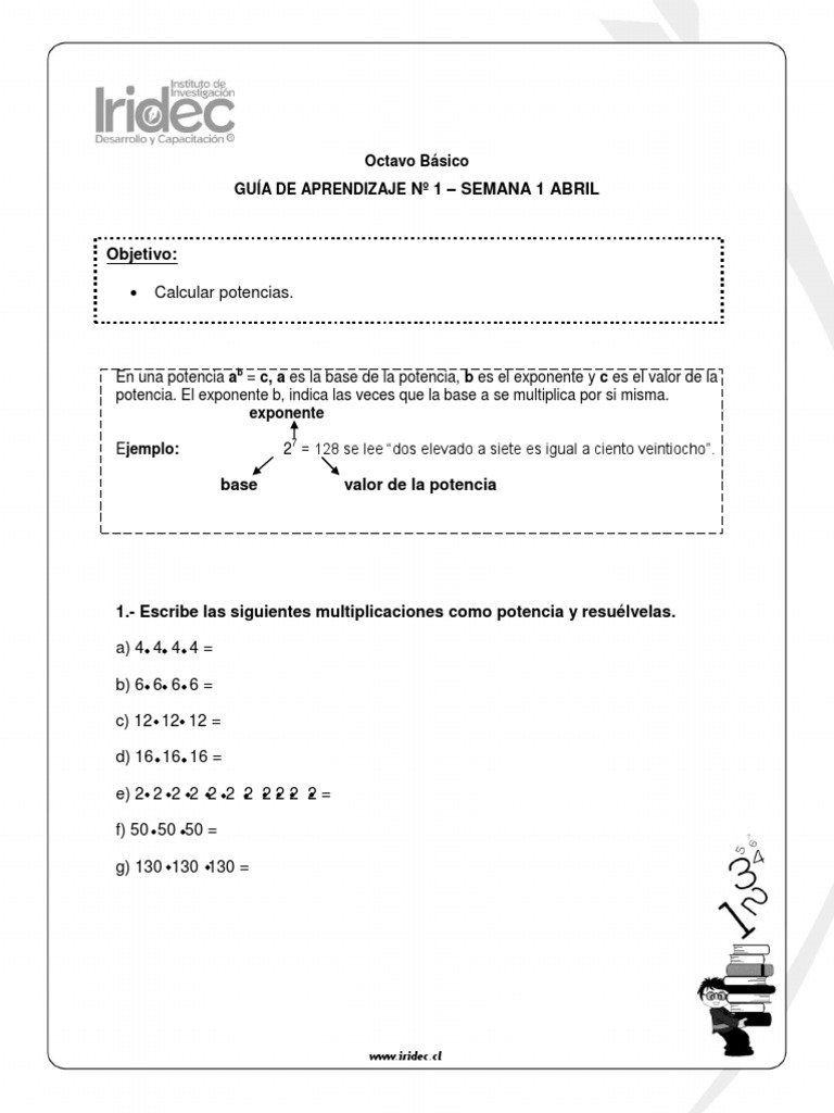 8 Basico Abril Guias de Aprendizaje Matematica | PDF | Exponenciación ... 8 Basico Abril Guias de Aprendizaje Matematica | PDF | Exponenciación ...