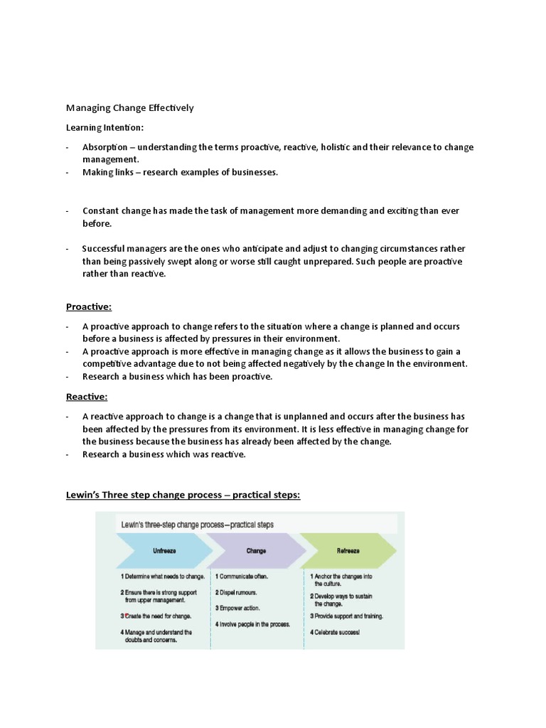 Managing Change Effectively | PDF