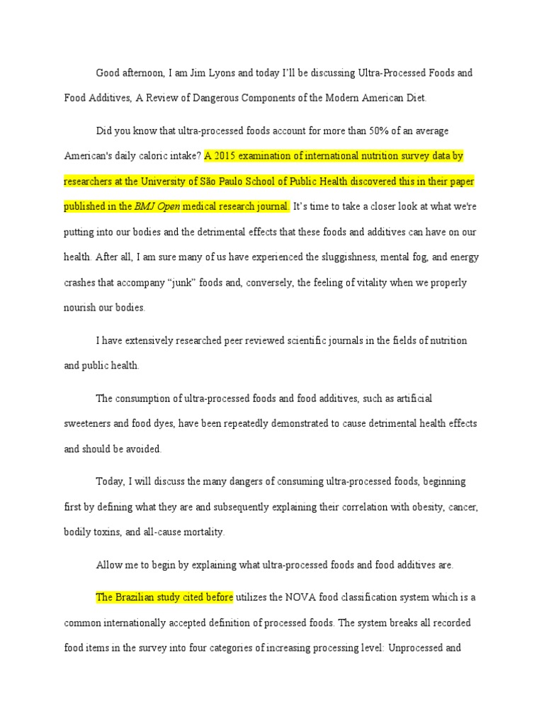 Persuasive Speech Script | PDF | Sugar Substitute | Food And Drink