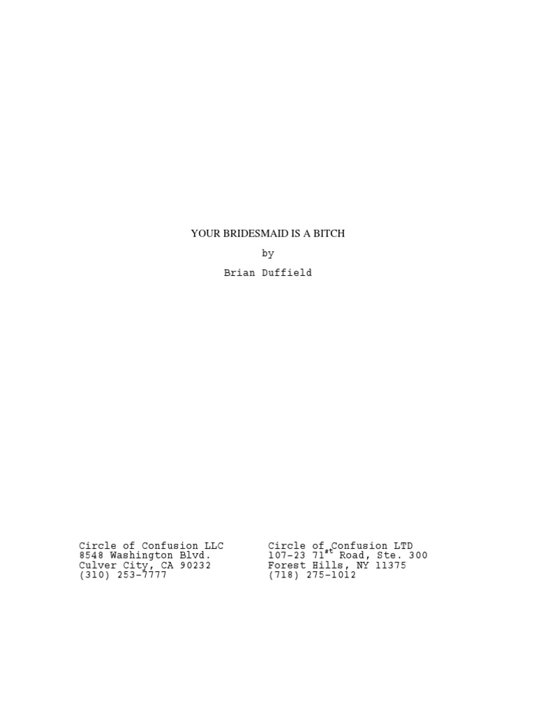 YOUR BRIDESMAID IS A BITCH - Duffield, Brian | PDF