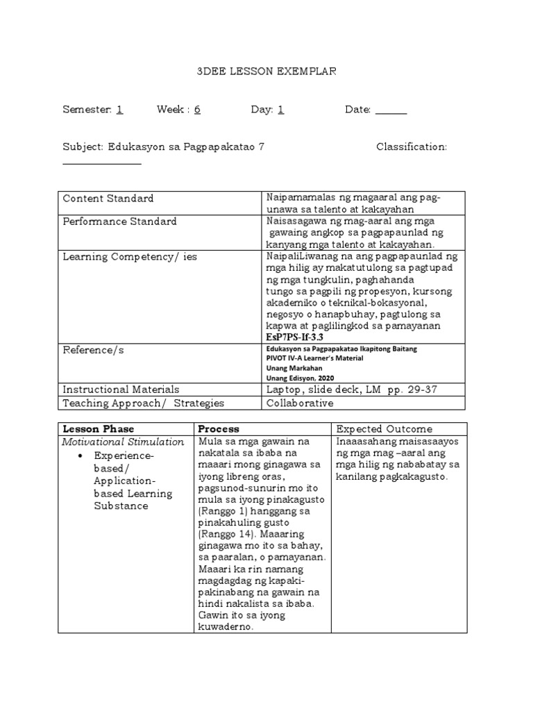 3DEE-LESSON-EXEMPLAR | PDF