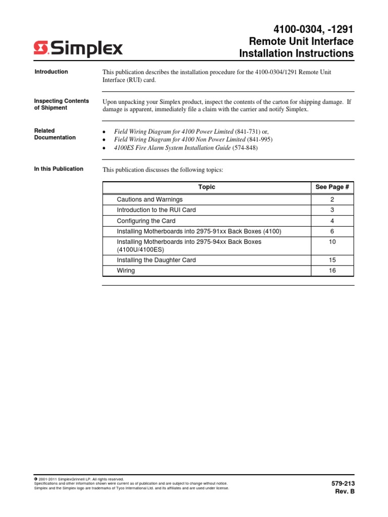 4100-0304, - 1291 Remote Unit Interface Installation Instructions | Download Free PDF ...