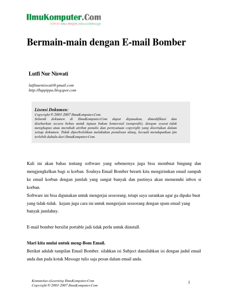Bermain Main Dengan E Mail Bomber | PDF