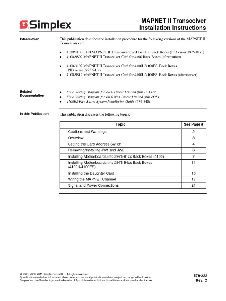 MAPNET II Transceiver Installation Instructions: Topic See Page # | PDF ...