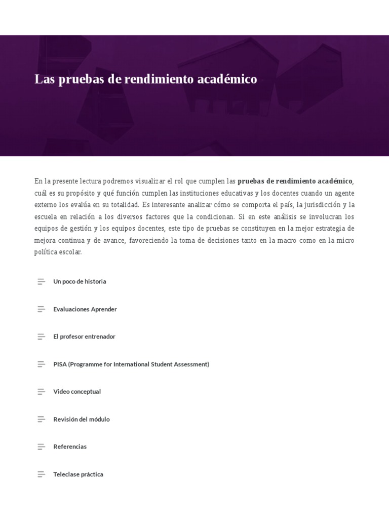 M2 4las Pruebas de Rendimiento Académico | PDF