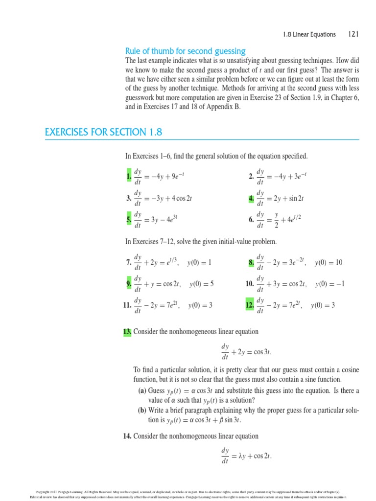 Lucky Guess & Integrating Factor | PDF | Equations | Differential Equations
