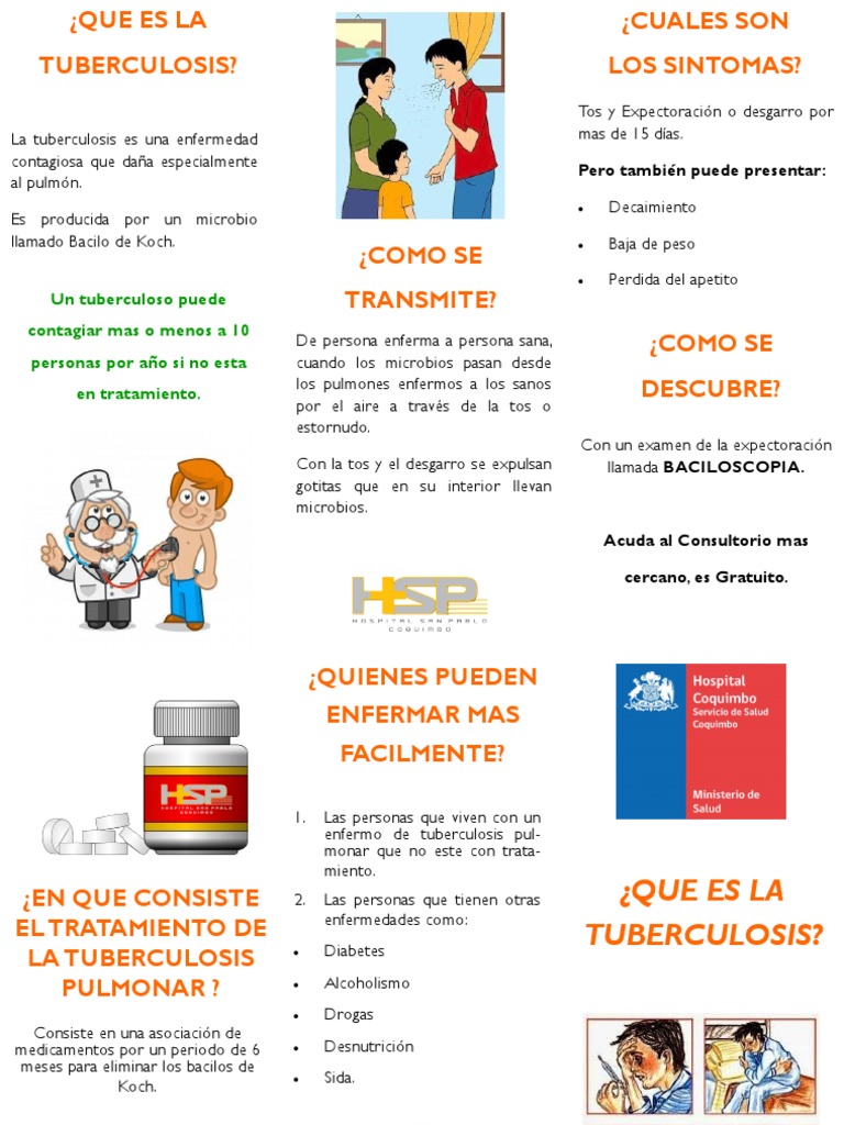 Triptico TBC | PDF | Tuberculosis | Microbiología