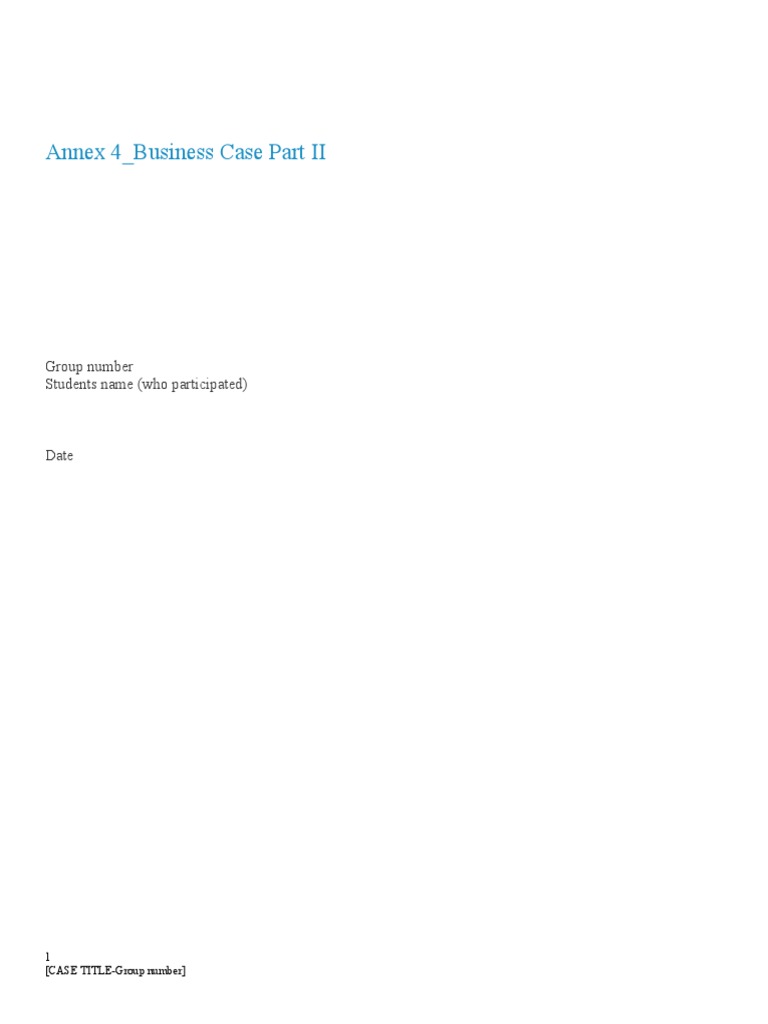 Annex 4-Business Case Part II | PDF | Risk | Risk Management