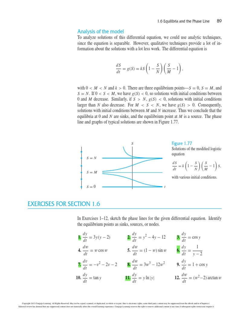 Phase Lines | PDF | Equations | Mathematics