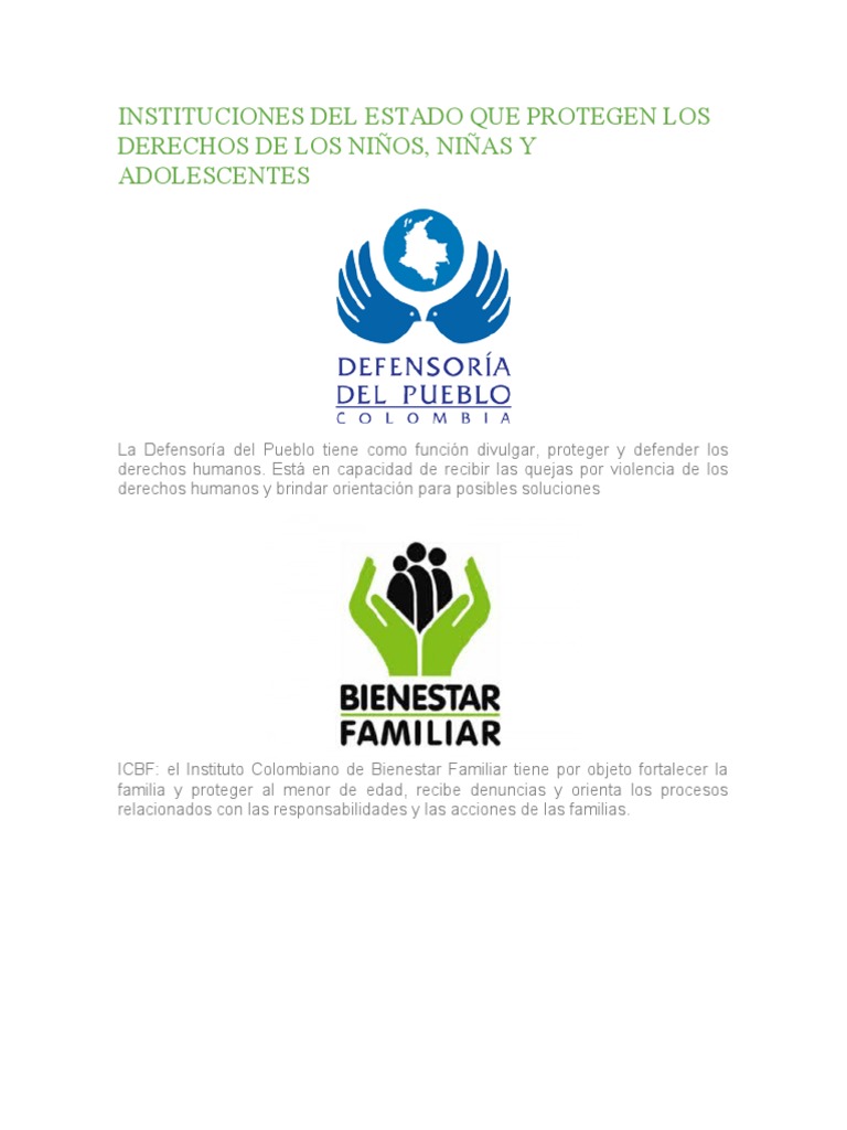 Instituciones Del Estado Que Protegen Los Derechos de Los Niños | PDF