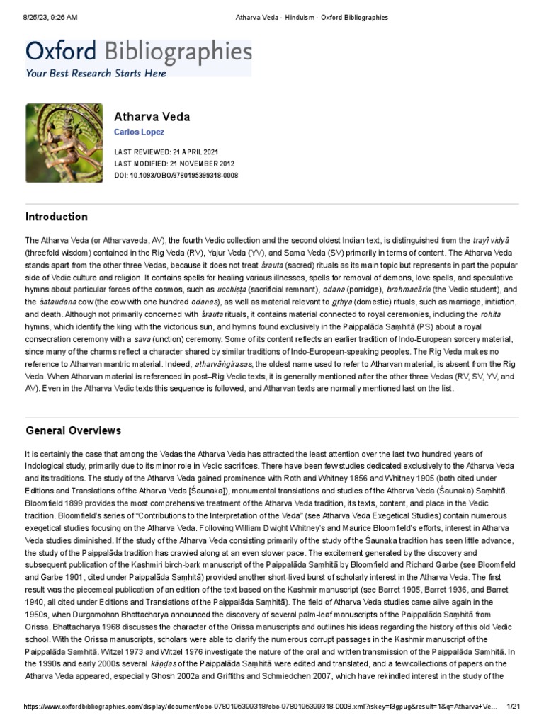 Overview of the Atharva Veda | PDF