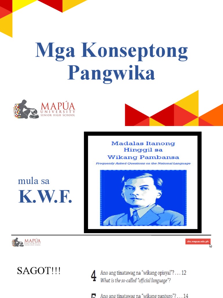 FIL01 CO1.2 - Mga Konseptong Pangwika | PDF