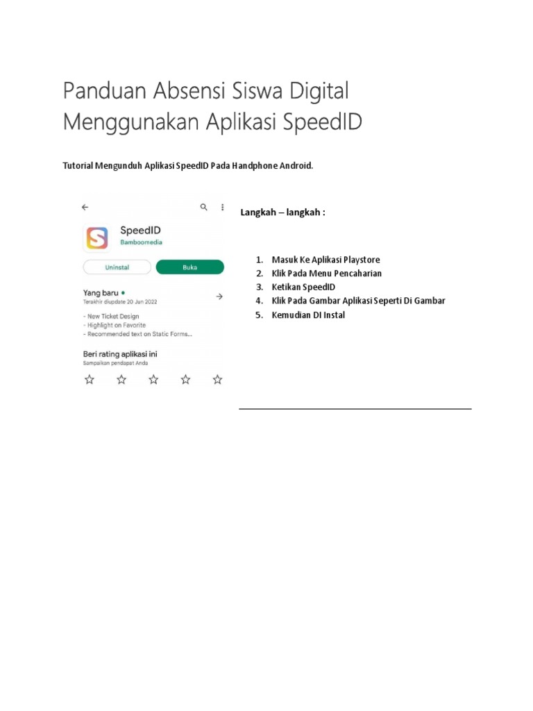 Panduan Absensi Digital Speedid Siswa | PDF