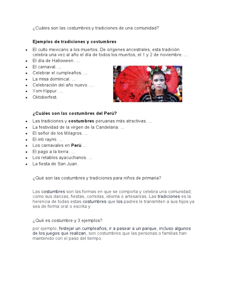 Costumbres y tradiciones de comunidades | PDF | Ciencias sociales