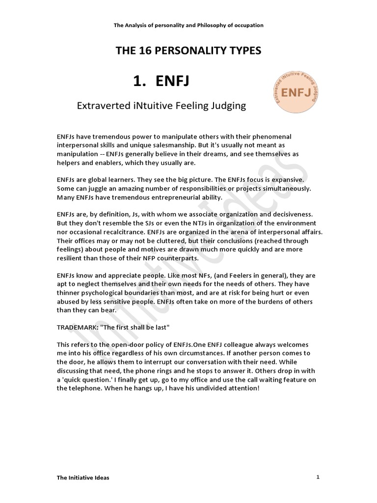 ENFJ Personality: Traits and Careers | PDF | Learning | Communication
