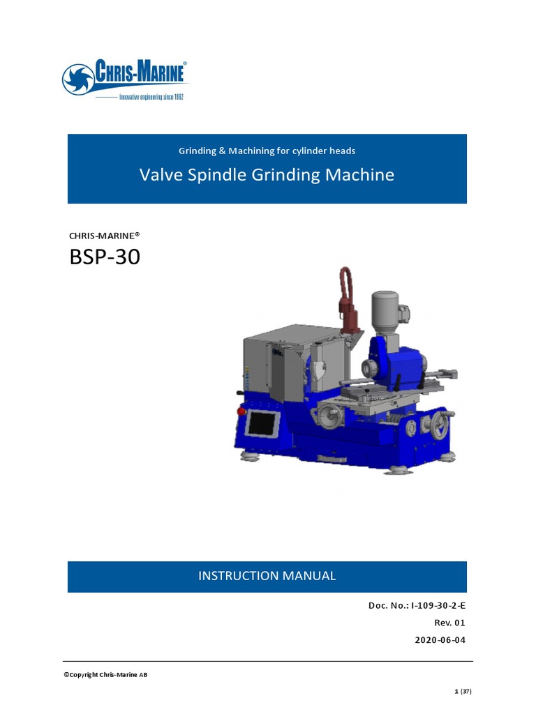 BSP 30 Manual | PDF | Grinding (Abrasive Cutting) | Valve