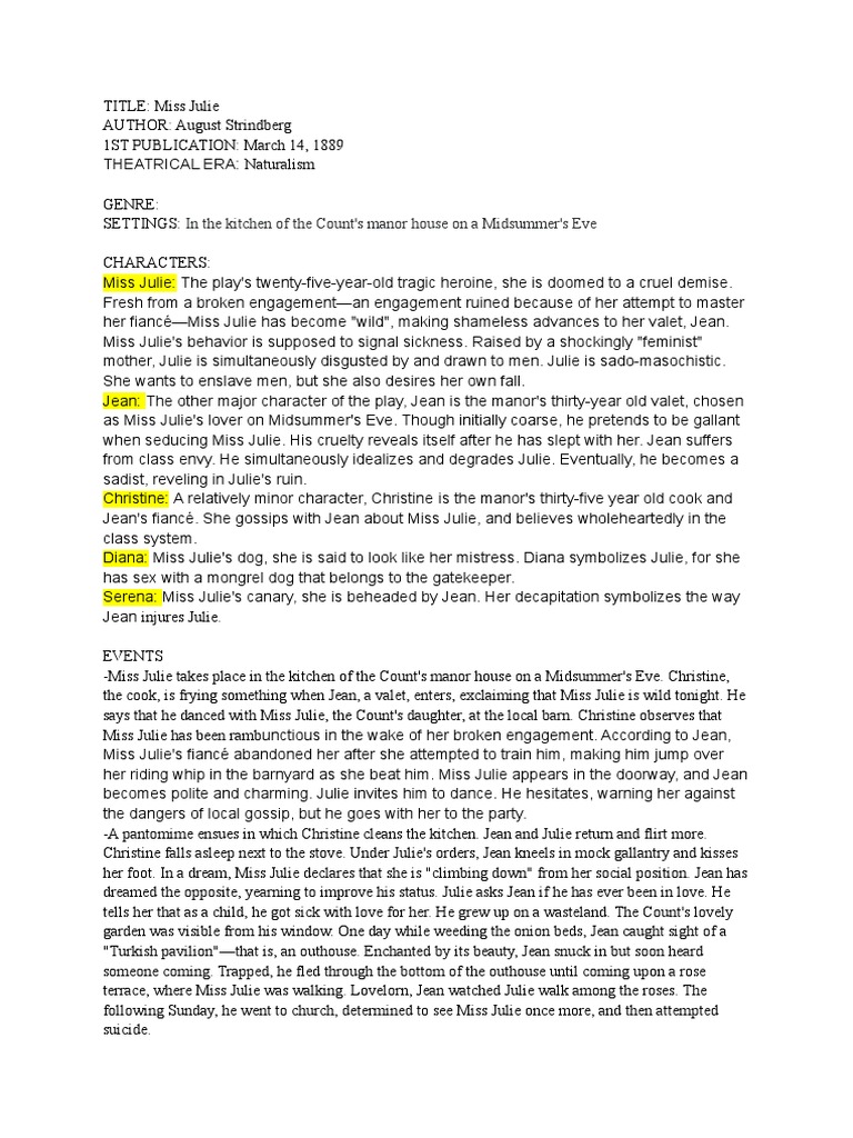 Miss Julie | PDF